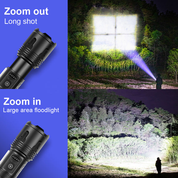 Super Zoom XHP120 Powerful LED Torch 4 CORE 100000 Lumens High Power T ...
