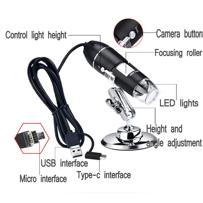 USB Digital Microscope Mini BGA Camera SMD 8 LED 1000x Mobile Electro ...