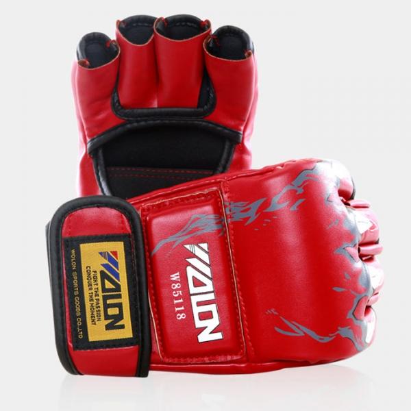 WOLON Thai Kick Boxing Gloves Tiger Paws Pattern Half-finger Fighting ...