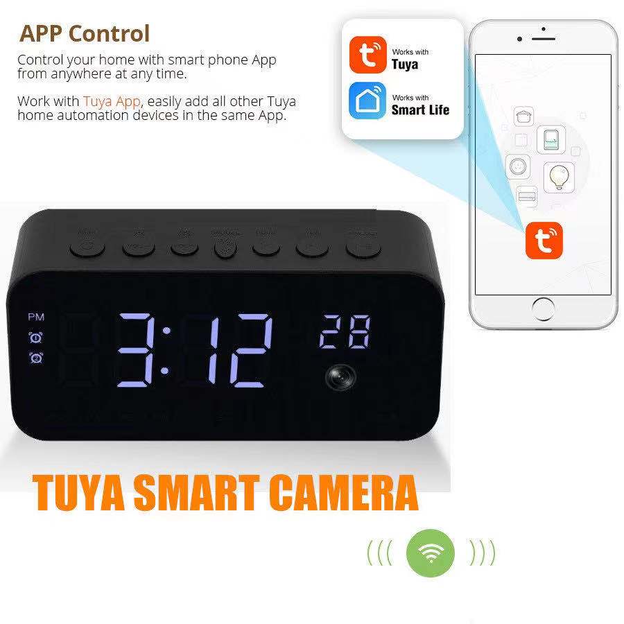 Wifi Camera HD 1080 P WiFi Tuya Hidden Camera Alarm Clock Night Visio ...