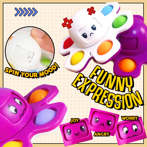 Emotional Octopus Pop Bubble Spinner Decompression Toys Fidget Spinner ...